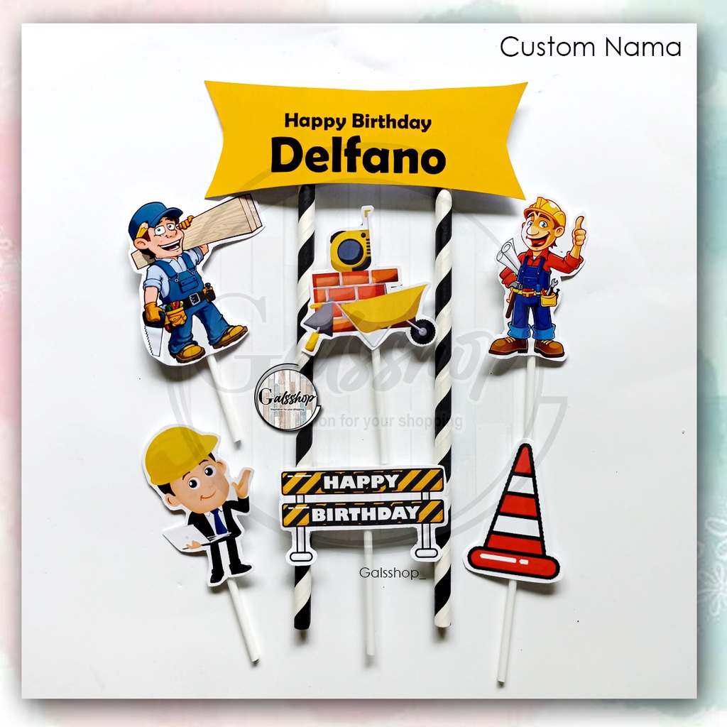 Jual Costum Nama / Foto / Topper Plus Konstruksi 2 / Arsitek / Hiasan ...