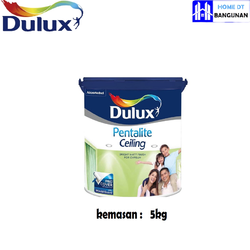 Jual DULUX PENTALITE CEILING PUTIH WHITE CAT KHUSUS PLAFON GYPSUM 5KG | Shopee Indonesia
