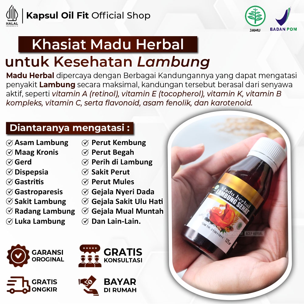 Jual Madu Herbal Lambung Sehat Obat Asam Lambung Tinggi Maagh Kronis ...