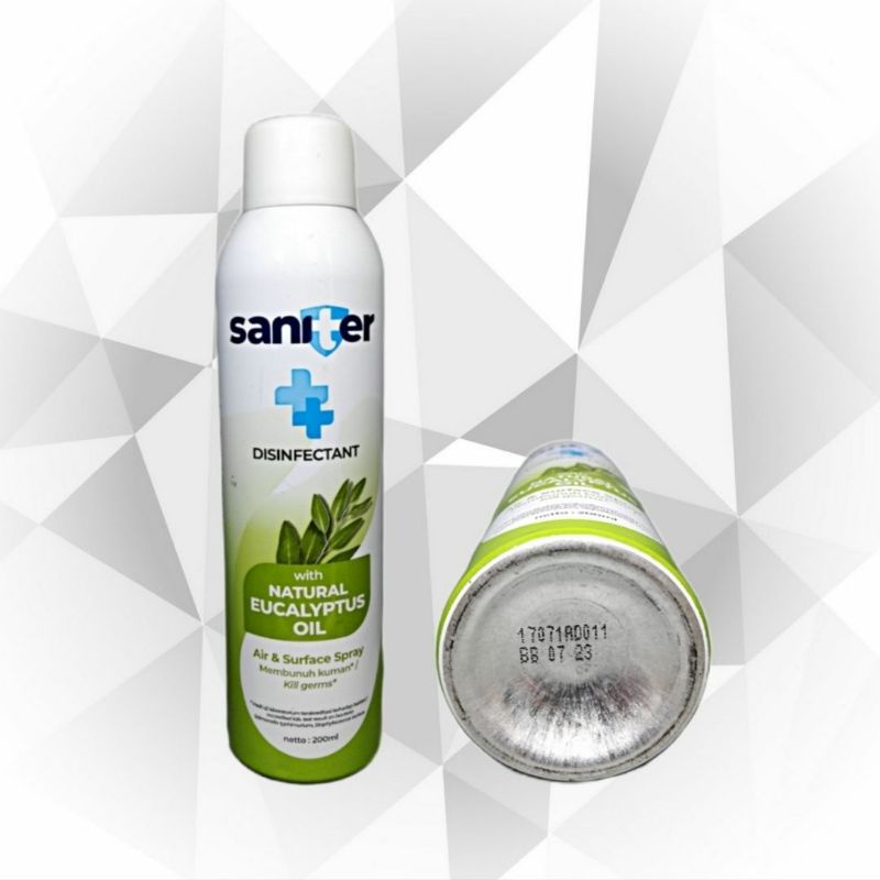 Jual SANITER Disinfectant natural eucalyptus oil 200ml botol spray | Shopee Indonesia