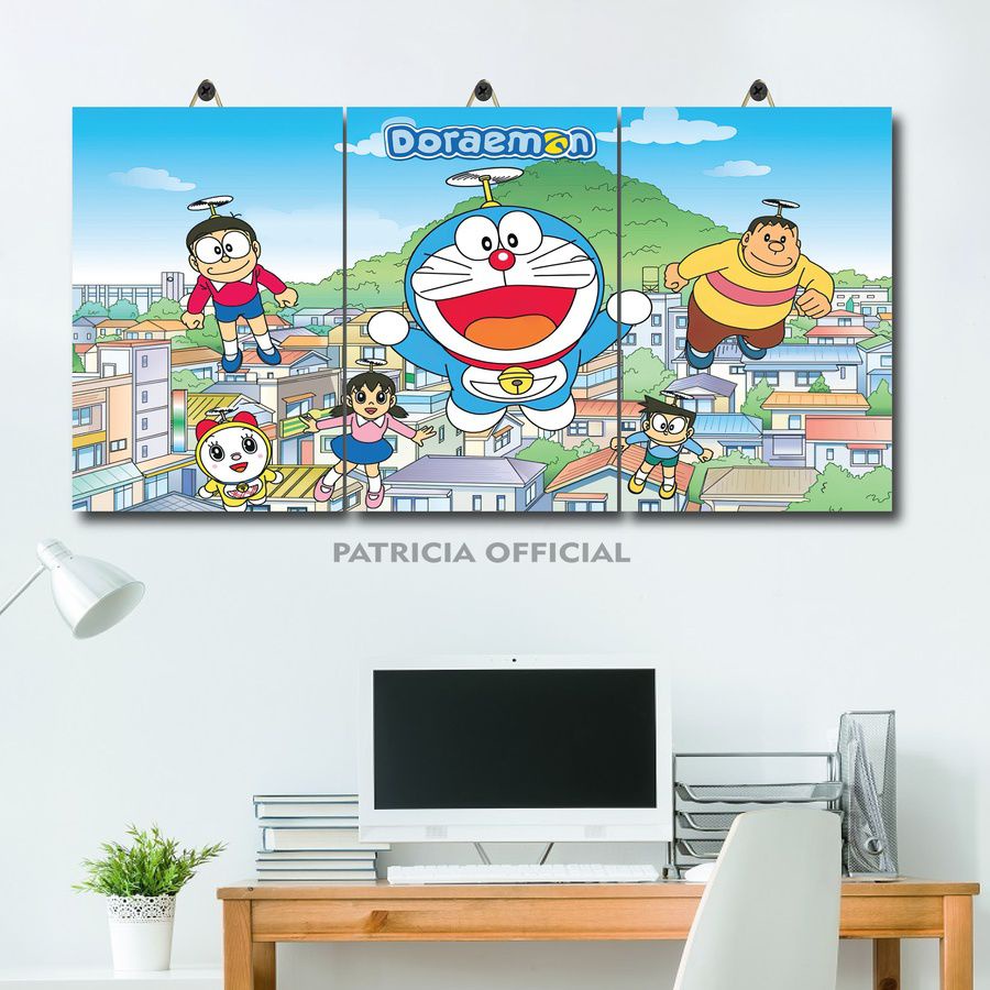 Jual POSTER KAMAR ANAK KARTUN WALLPAPER DORAEMON 60X30 MULTIPANEL W6FB6 ...