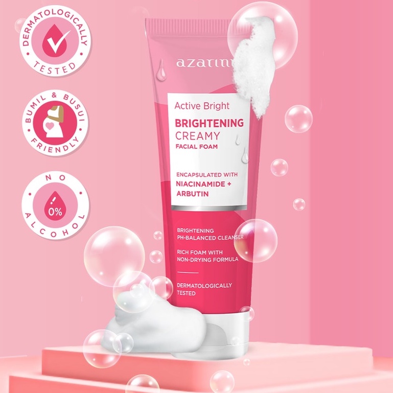 Jual AZARINE BRIGHTENING CREAMY FACIAL FOAM 50GR | Shopee Indonesia