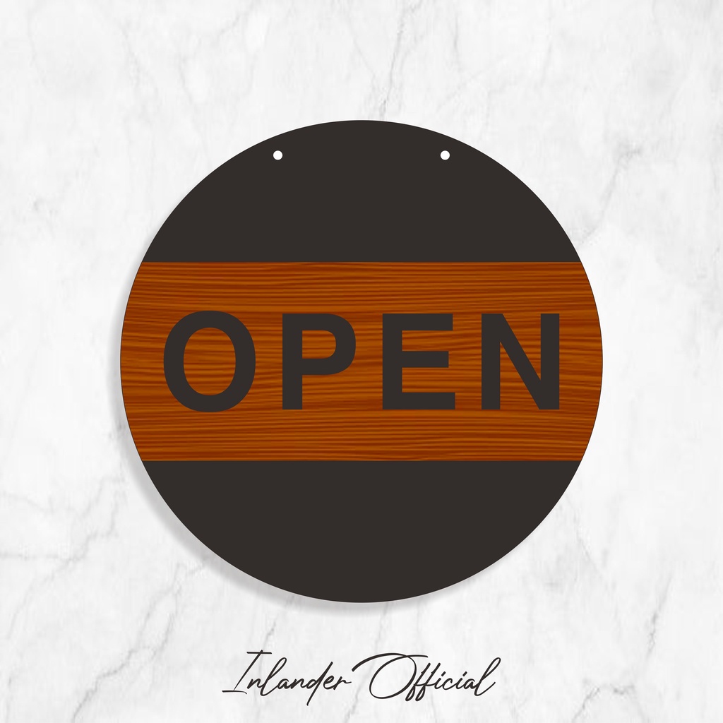 Jual sign papan open closed buka tutup akrilik kayu free custom ...