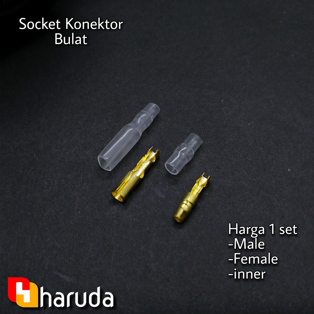Jual SOCKET KONEKTOR BULAT MALE FEMALE KARET + INNER 1 PIN | Shopee ...