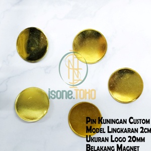 Jual Pin Kuningan Emas Magnet Lingkaran Bulat Polos Polosan Lencana ...