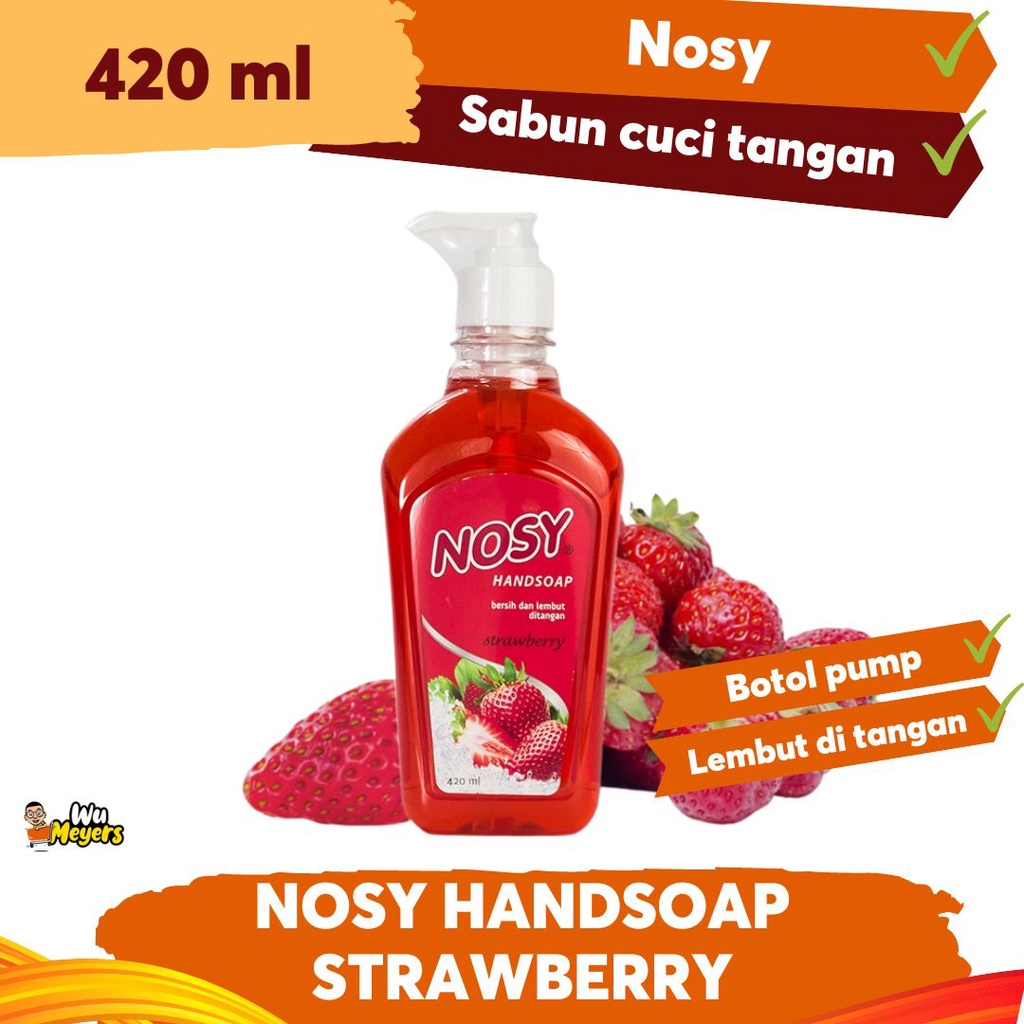 Jual Sabun Cuci Tangan Nosy Botol Pump 420 ml Strawberry | Shopee Indonesia