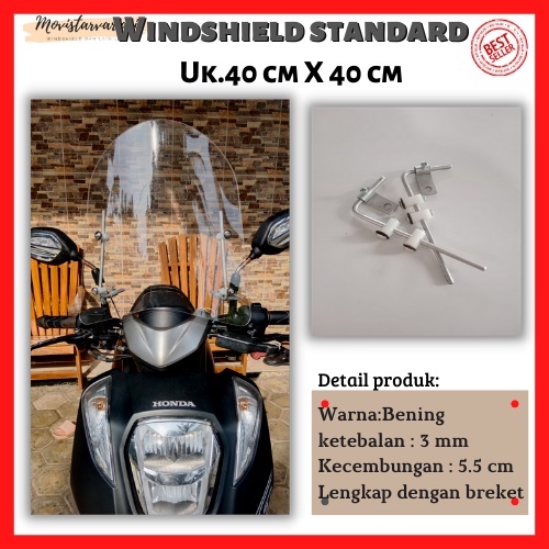 Jual Windshield Ukuran 40cm x 40cm Standar Windshield Beat Windshield ...