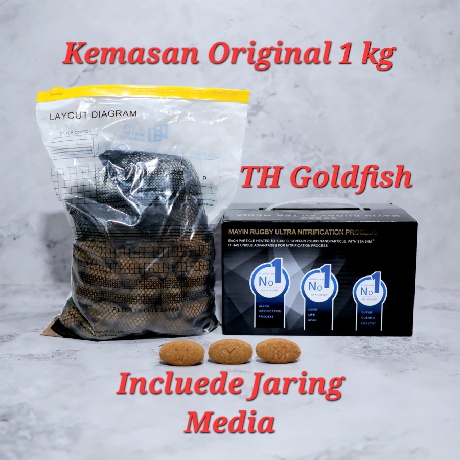 Jual Mayin RUGBY 1 Kg Media Filter Aquarium Kolam Ikan | Shopee Indonesia