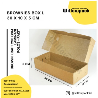 Jual DUS BROWNIES L 30x10x5 BOX KRAFT LAMINASI / BOX BROWNIES MOLEN ...