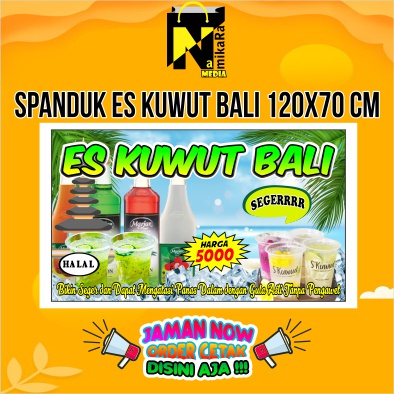 Jual Spanduk banner backdrop ES Kuwut Bali murah bisa custom / Banner ...