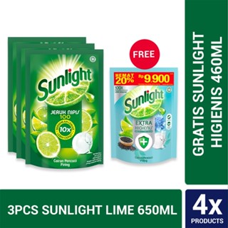 Jual Buy 3 Sunlight Lime 650ml get 1 Sunlight Higienis 460ml | Shopee ...