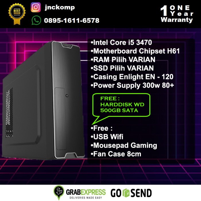 Jual Rakitan Cpu Mini Rakitan Baru Intel Core I5-3470 3,2Ghz / Ram 8Gb ...