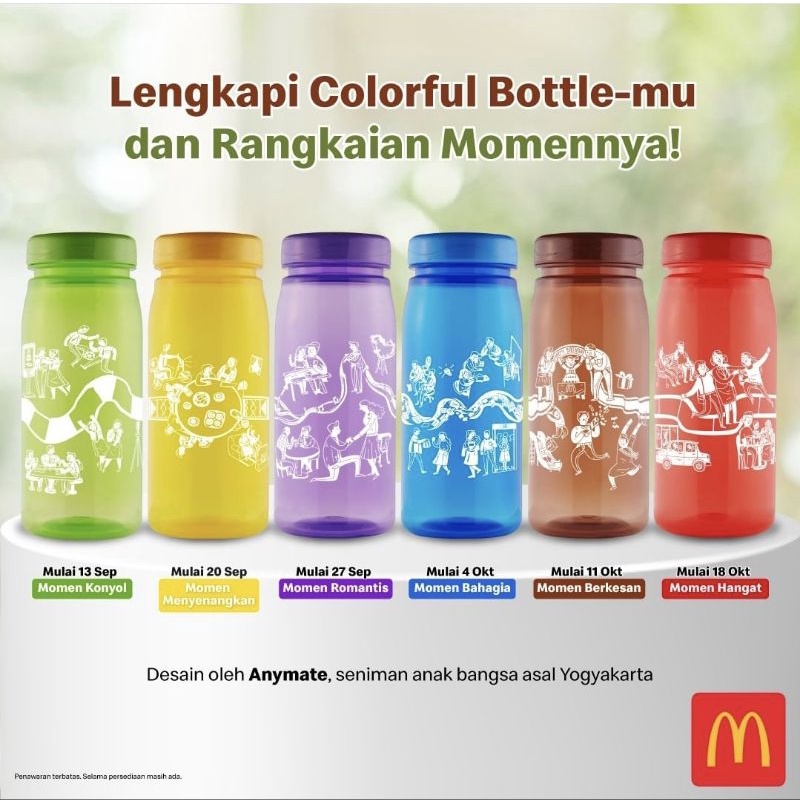 Jual Botol Mcdonald Colorful Bottle Mcd Mcdonalds | Shopee Indonesia