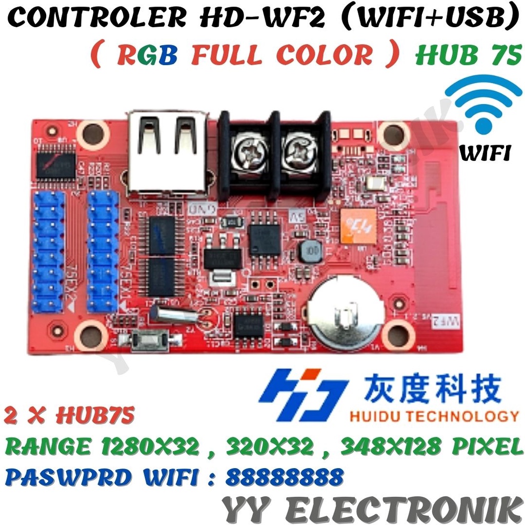 Jual Controller Huidu HD-WF2 Wifi RGB Full Color Running Text Panel P10 | Shopee Indonesia