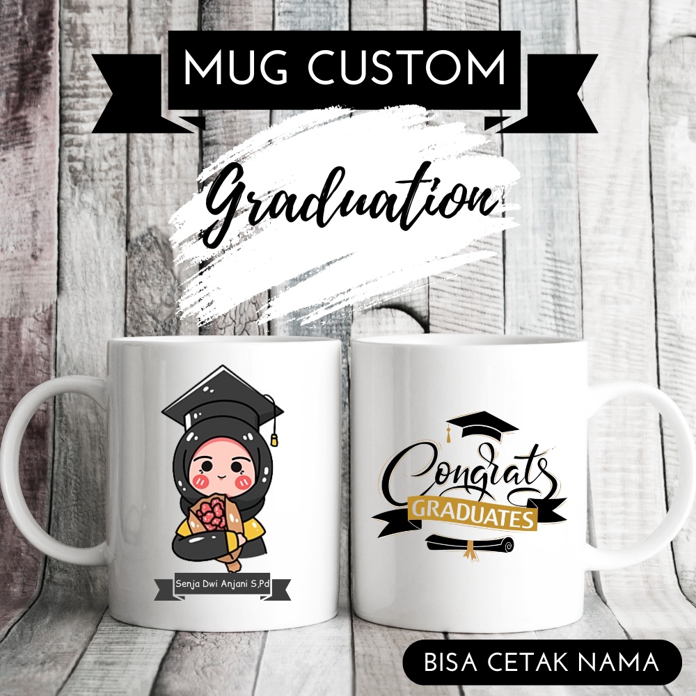 Jual Mug Hadiah Wisuda Bisa Custom Nama Dan Foto Gift Graduation ...