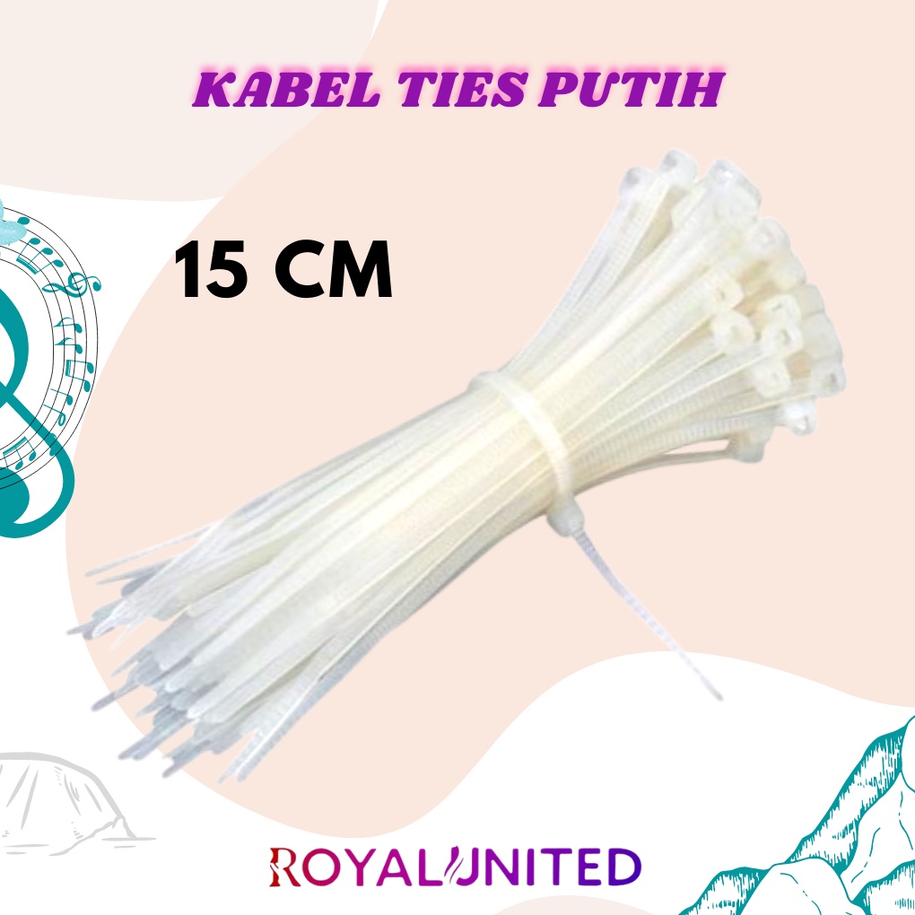 Jual kabel ties 15cm Putih 150mm kabel tis 15 cm isi 100 pcs Kabel Tis ...