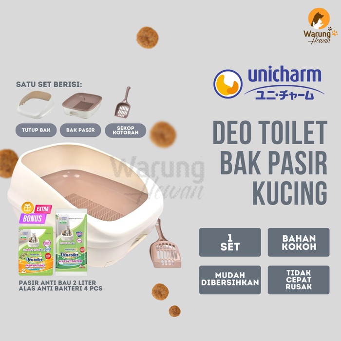 Jual Unicharm Pet Deo Toilet Bak Toilet Kucing 1 Set Warna Ivory ...