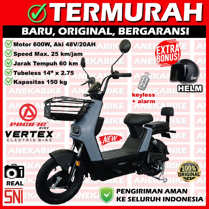 Jual NEW SEPEDA LISTRIK E-BIKE PACIFIC VERTEX GARANSI RESMI + BONUS ...