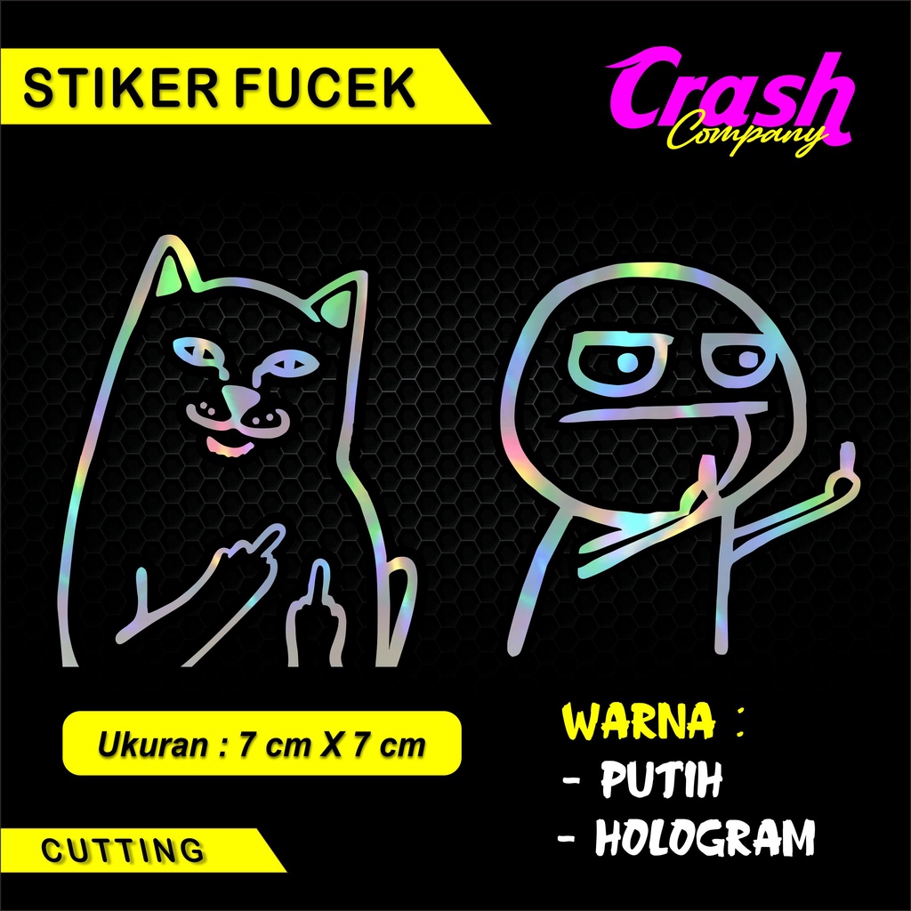 Jual Sticker Cutting Middle Finger Emote Fucek, Stiker Animasi Kartun ...