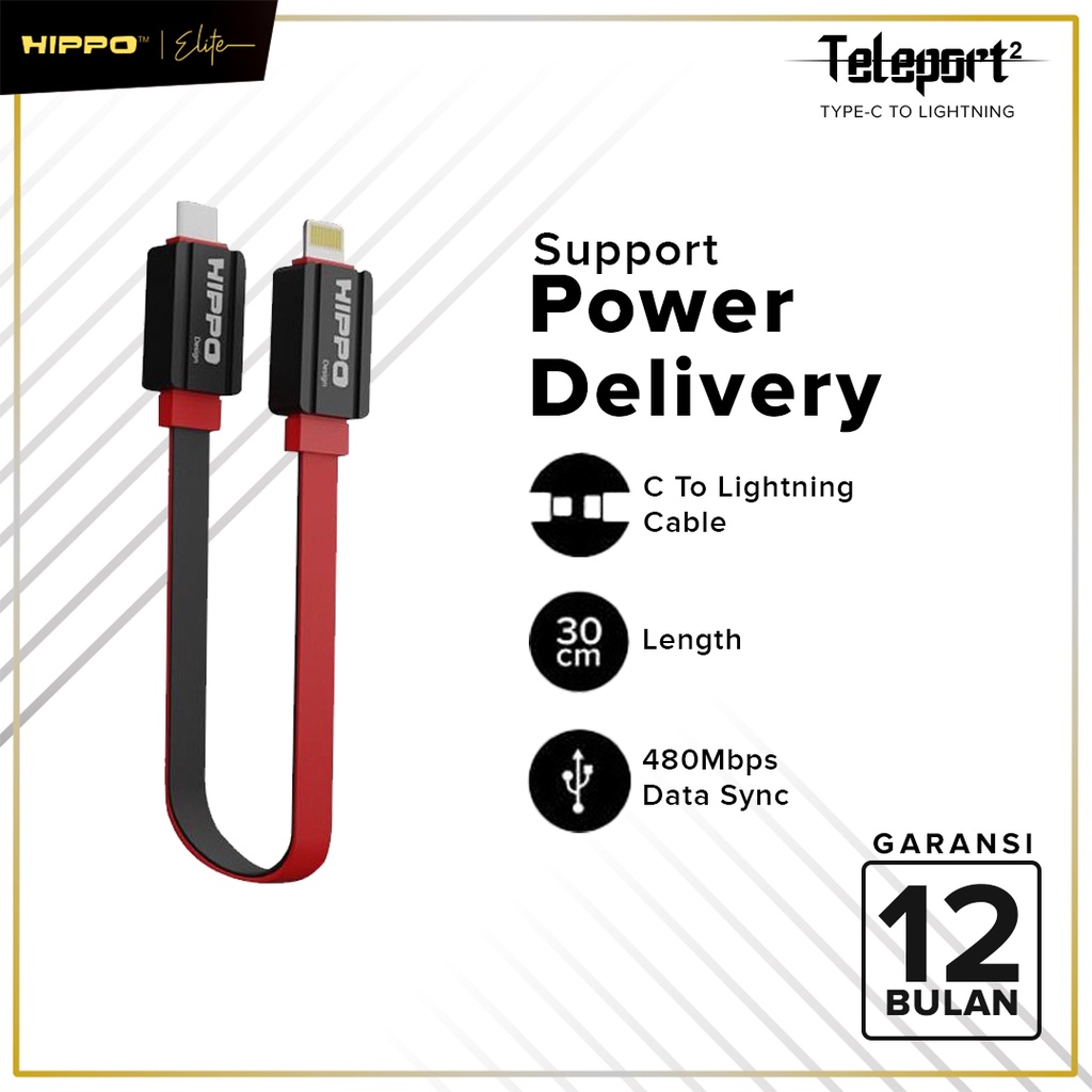 Jual Hippo Kabel Data Teleport 2 TYPE C to Lightning PD 18W Quick ...