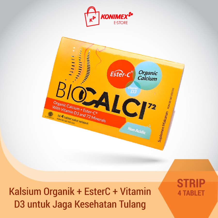 Jual BIOCALCI isi 30 tablet Bio Calci 72 Ester C Organic Calcium D3 ...
