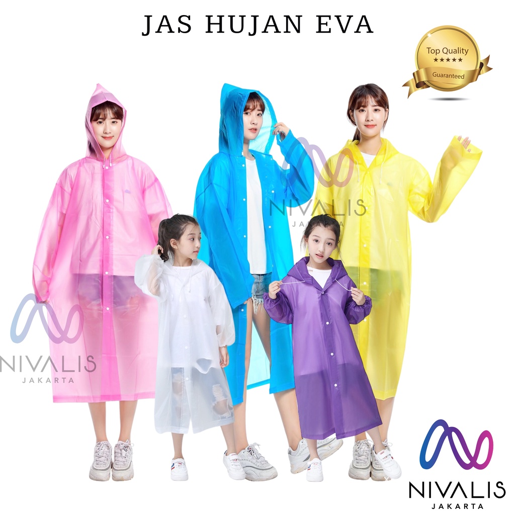 Jual NIVALIS JAKARTA JAS HUJAN EVA DEWASA DAN ANAK TRANSPARANT RAINCOAT ...