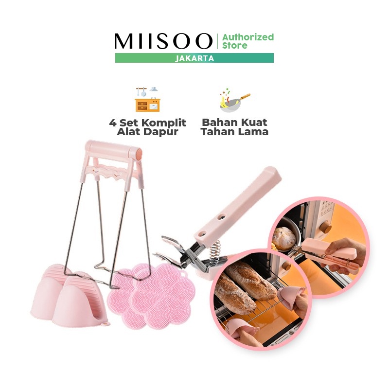 Jual MIISOO Set Anti Panas 6 in 1 Penjepit Mangkok Piring Sponge ...