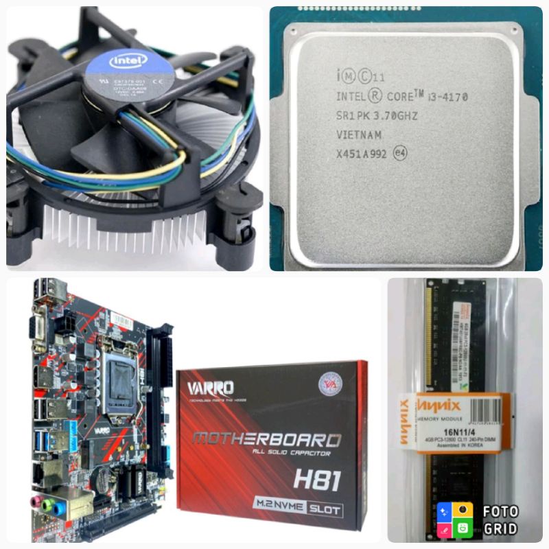 Jual MOTHERBOARD VARRO H81 DDR3 NVME + PROCESSOR INTEL CORE i3 LGA 1150 + RAM | Shopee Indonesia