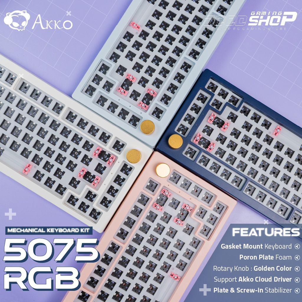 Jual Akko 5075 RGB Barebone Gasket Mount - Keyboard Kit | Shopee Indonesia