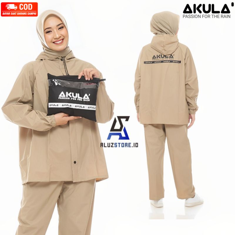 Jual JAS HUJAN, RAINCOAT Pria Wanita ANTI REMBES By AKULA Best Quality Mocca | Shopee Indonesia