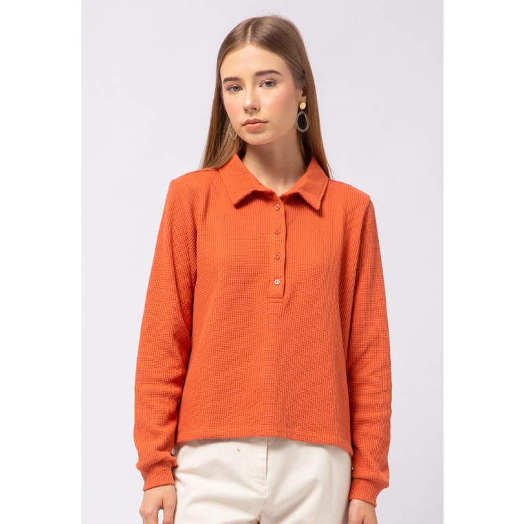 Jual Executive Long Sleeve Polo Shirt Terracotta Shopee Indonesia 6264