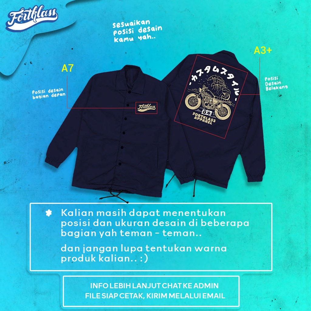 Jual Fortklass Custom Satuan Sablon DTF Jaket Coach Parasut Custom ...