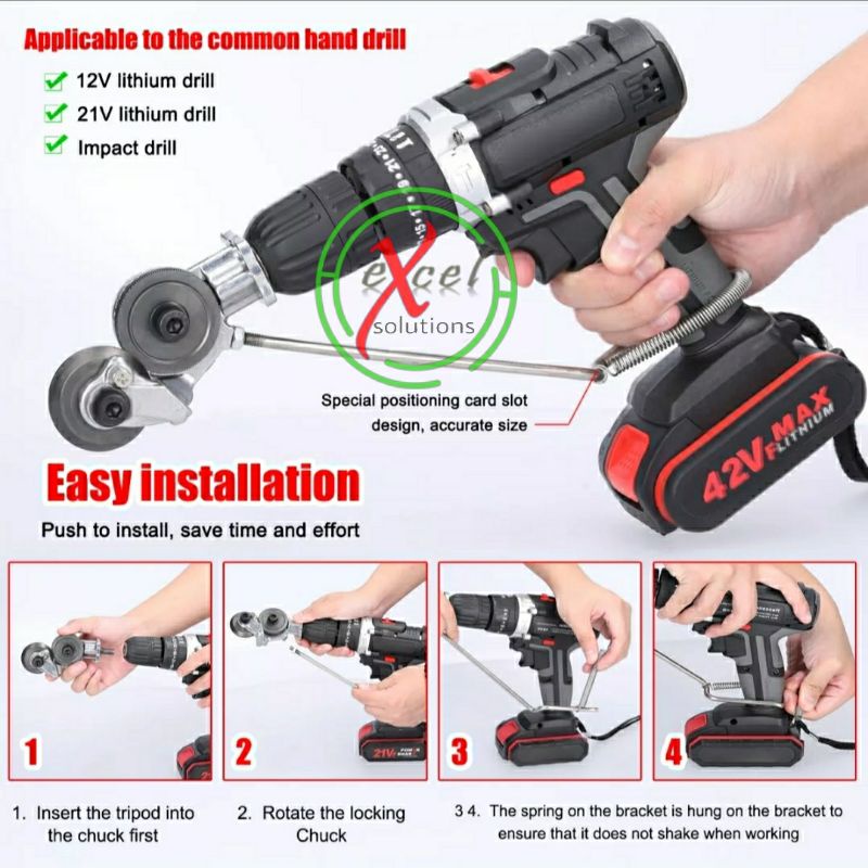 Jual adapter bor pemotong logam plat besi seng alumunium | Shopee Indonesia