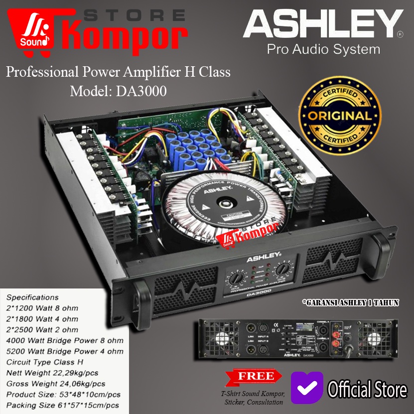 Jual POWER AMPLIFIER ASHLEY DA3000 POWER ASHLEY DA 3000 CLASS H ...