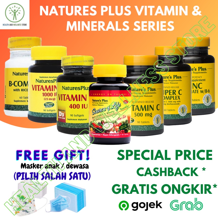 Jual NATURES PLUS VITAMIN MINERAL SERIES VITAMIN C D3 ZINC B COMPLEX ...