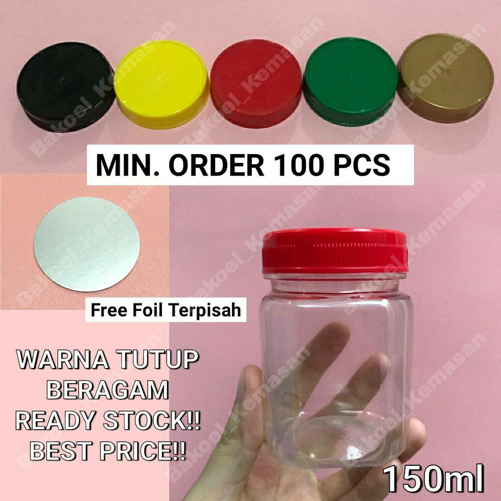 Jual Botol Sambal 150ml Toples Sambel Bumbu Plastik PET 150 ml PREMIUM KOTAK | Shopee Indonesia