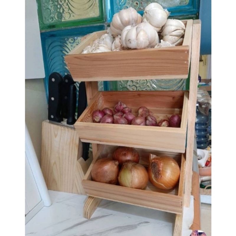 Jual Rak bawang susun tempat bumbu sayur buah telur kentang rak ...