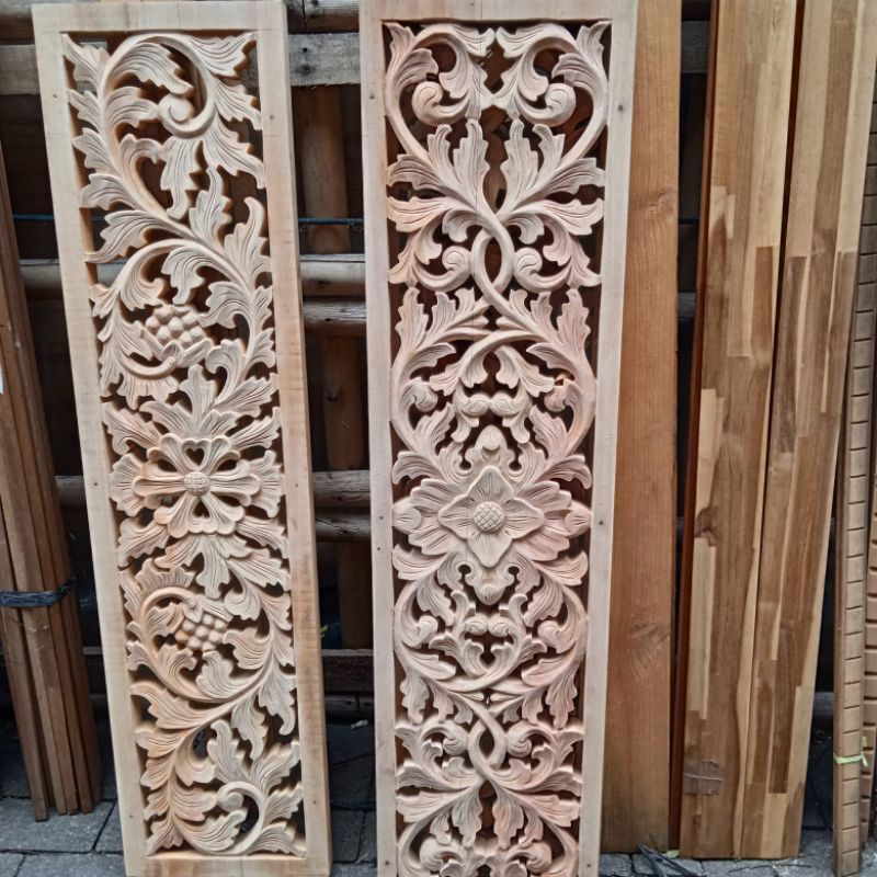 Jual ORNAMEN UKIR TEBENG 30x120cm/Ukiran tempel dekorasi dinding ...