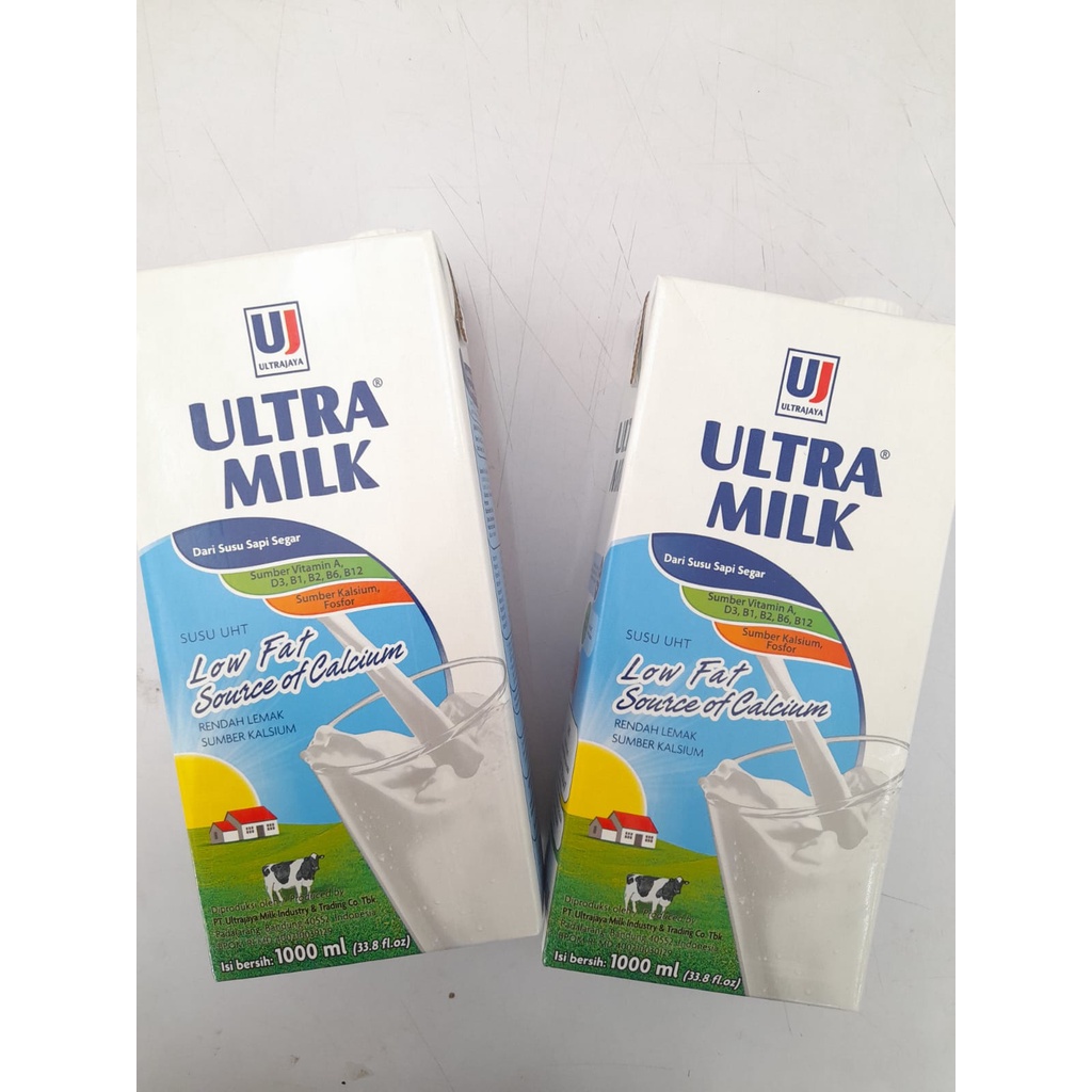 Jual Ultra Milk Susu UHT Low Fat High Calcium Plain 1000ml | Shopee Indonesia