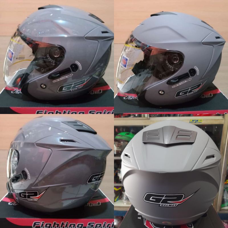 Jual helm G2 OPTIMAX Dynamic dark grey doff / dark grey glossy | Shopee ...