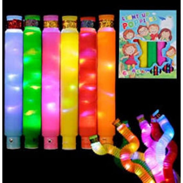 Jual Mainan Light Up Tubes Pop pipes LED/ mainan Pipa lampu LED satuan ...