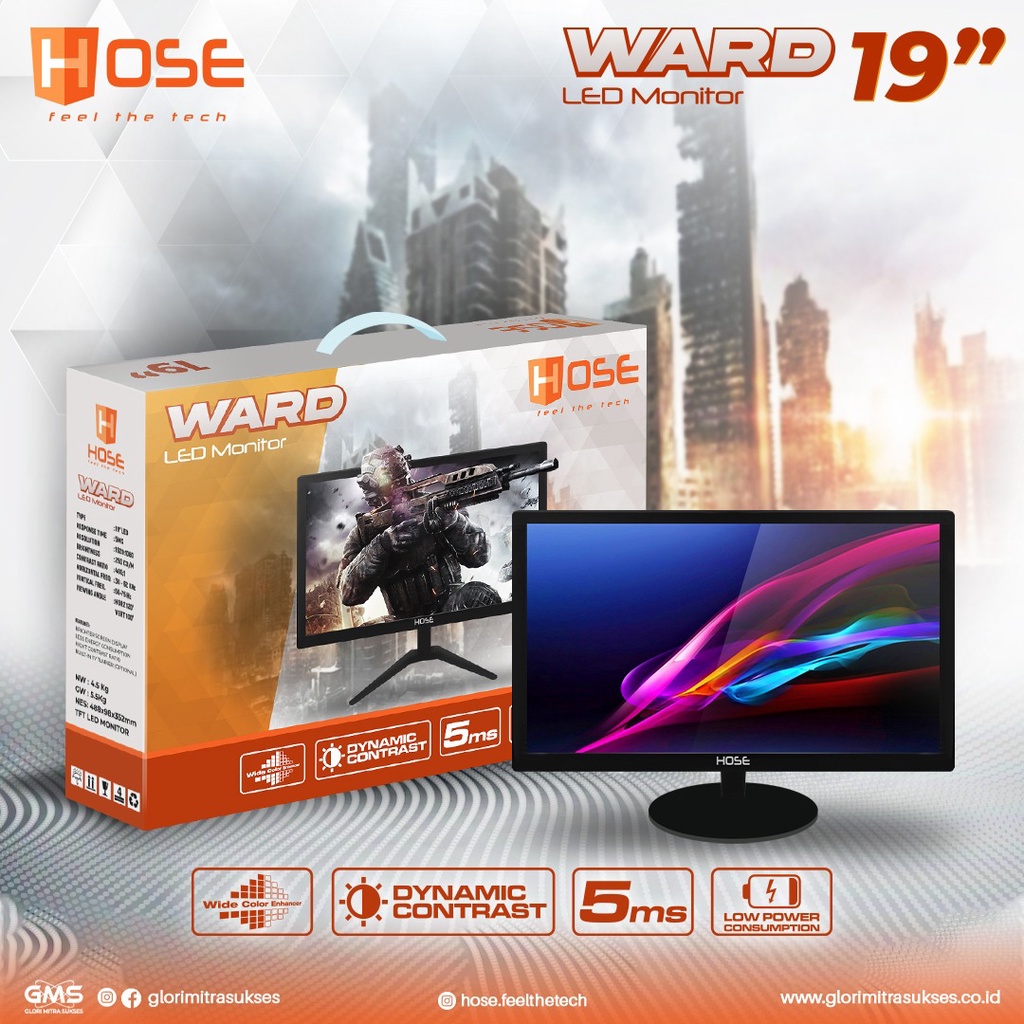 Jual LED Monitor 19" inch Full HD HDMI VGA Input hose Garansi Resmi ...