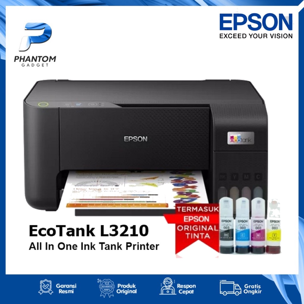 Jual Epson L3210 EcoTank All in One Ink Tank Printer ( print, scan, copy) | Shopee Indonesia