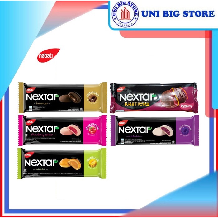 Jual Nabati Nextar Brownies Coklat Nastar Strawberry Krimero 34 gr ...