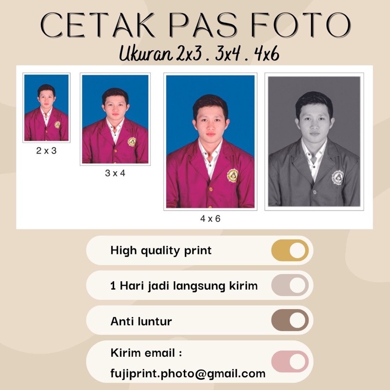 Jual CETAK PAS FOTO LANGSUNG JADI TERMURAH 2x3, 3x4, 4x6 | Shopee Indonesia