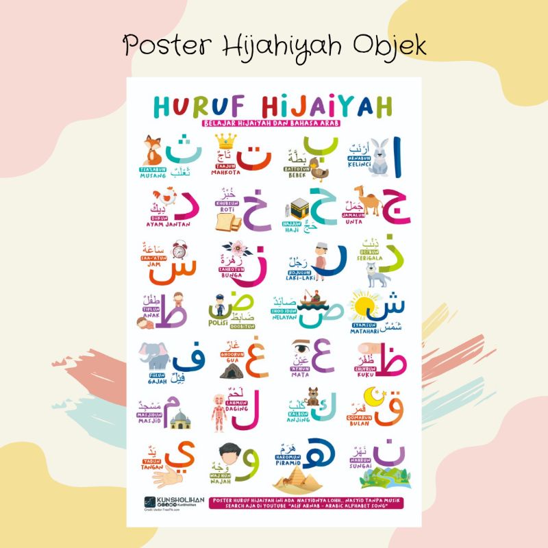 Jual POSTER EDUKASI ISLAMI ANAK TK PAUD BALITA ALFABET TAJWID TAHSIN ...