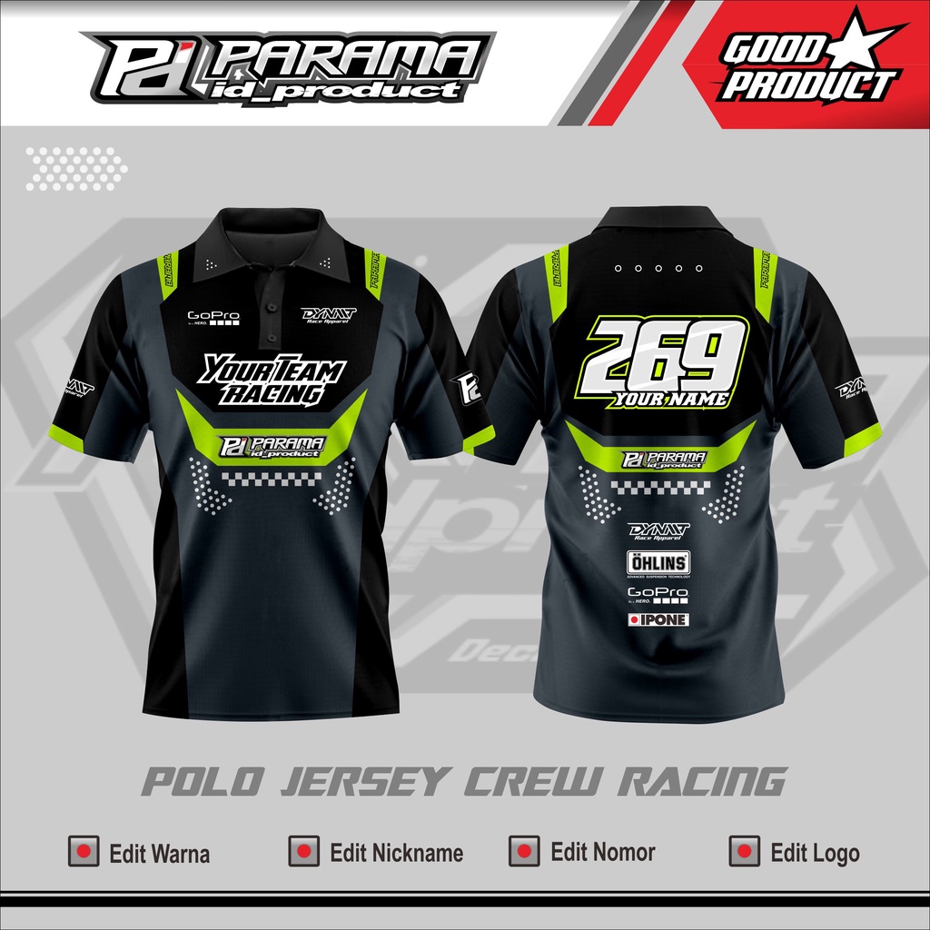 Jual PROMO JERSEY POLO/WANGKY BAJU CUSTOM FULL PRINTING CREW RACING ...