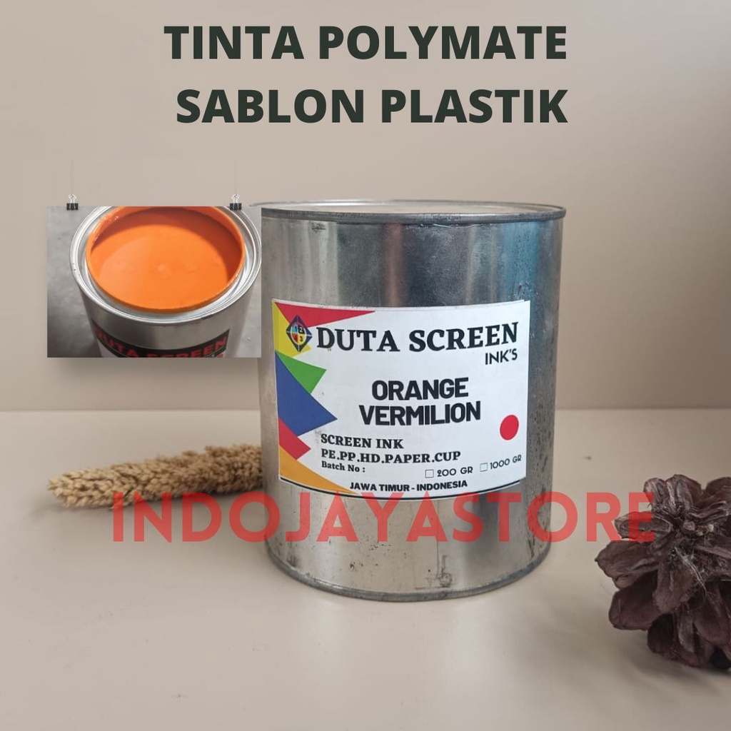 Jual TINTA SABLON PLASTIK ORANGE VERMILION-POLYMATE-DUTA SCREEN 1KG ...