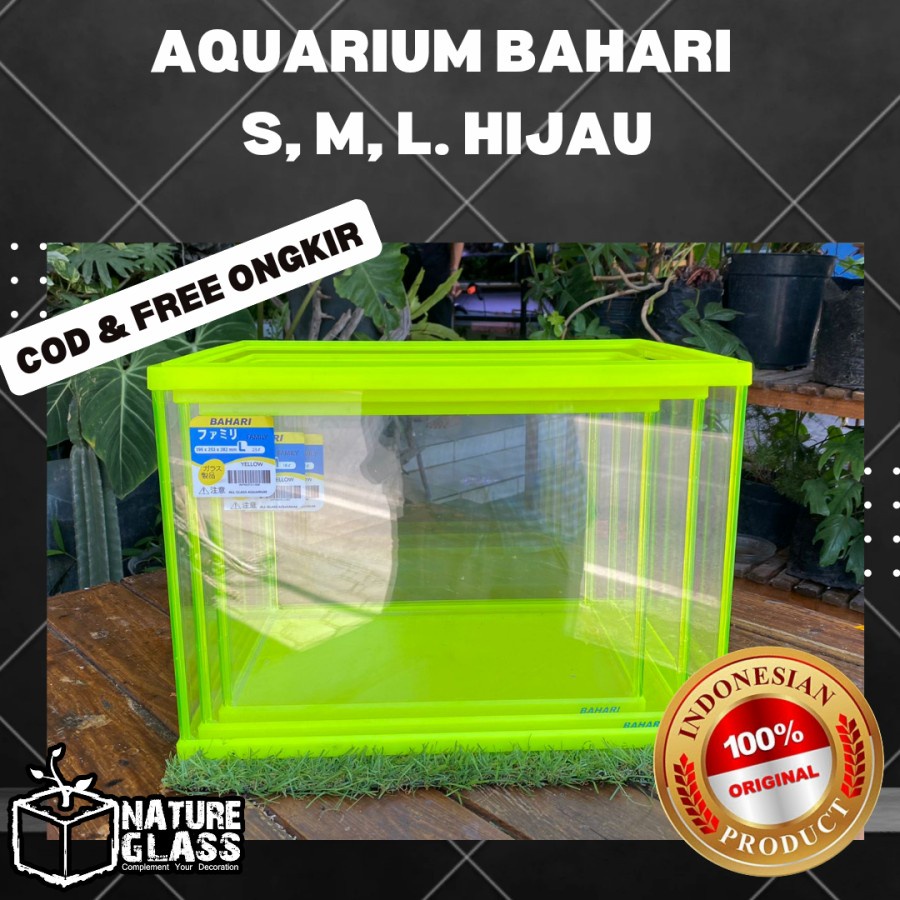 Jual Aquarium Akuarium Akrilik Kaca BAHARI S,M,L Hijau ikan Hias Reptil Aquascape | Shopee Indonesia