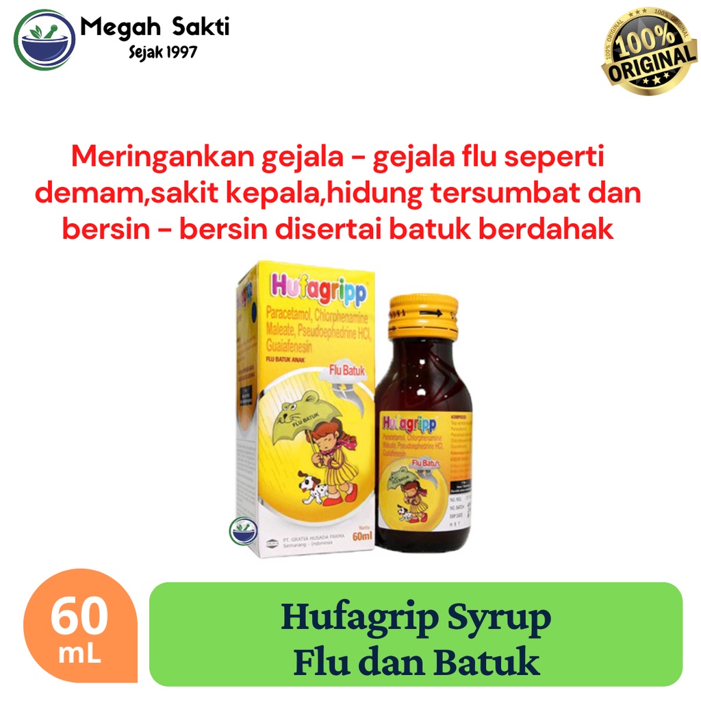 Jual MGS - Hufagripp Syrup - Sirup Hufagrip Flu Dan Batuk ( Kuning ...
